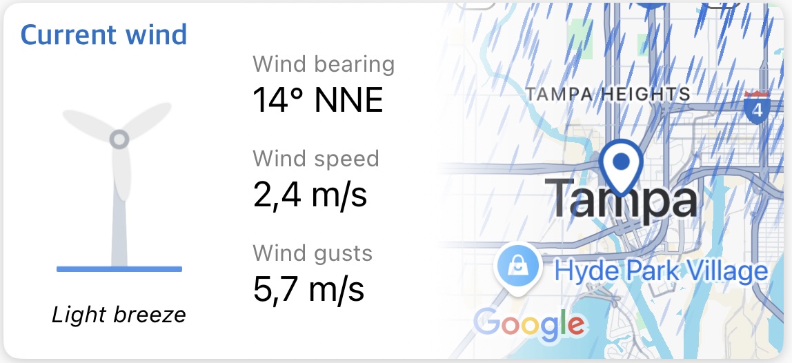 Wind speed and direction – Fishing Points Help Center