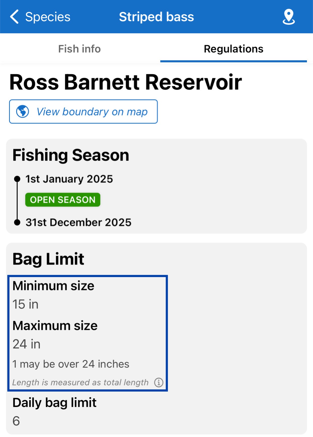 Understanding bag & size limits – Fishing Points Help Center
