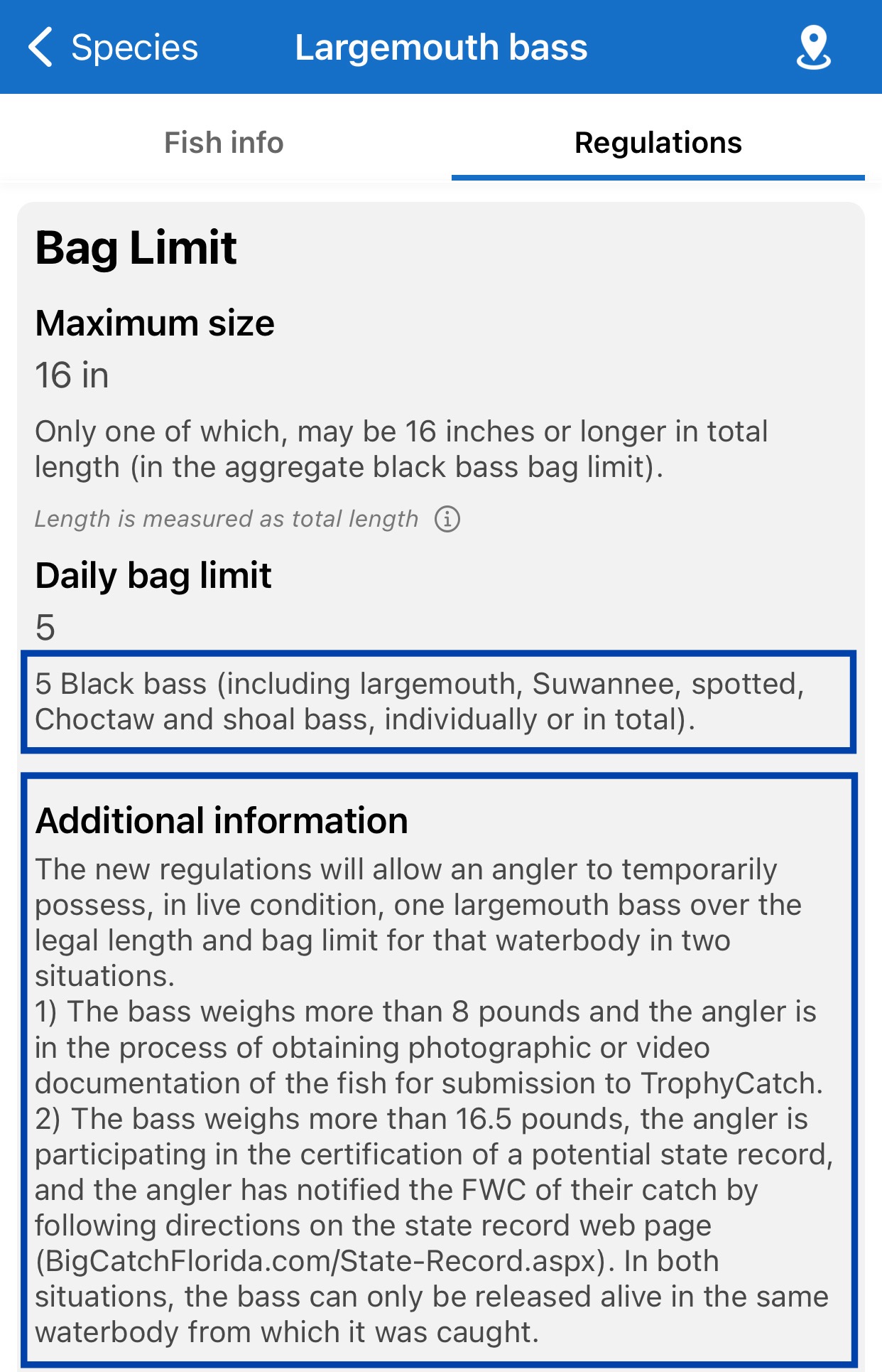 Understanding bag & size limits – Fishing Points Help Center